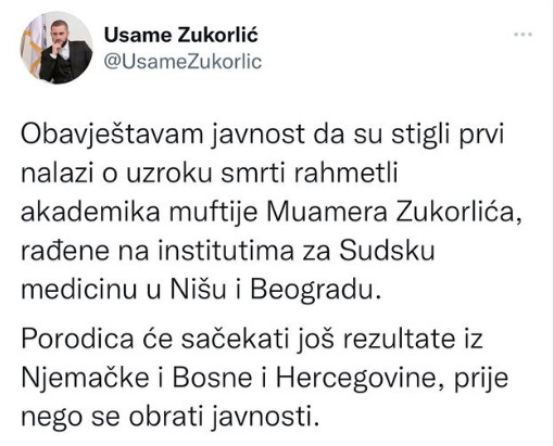 Oglasio se SIN Muamera Zukorlića: Evo šta je Usame rekao nakon objavljivanja REZULTATA obdukcije ...