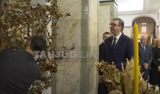 Vučić uneo badnjak u Predsedništvo: Predsednik sa srpskom decom iz Severne Makedonije (VIDEO ...